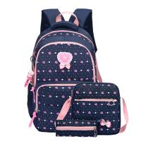 China 3pcs Set Primary Student Girls Backpack School Bag with Nylon Cartoon Pattern for sale
