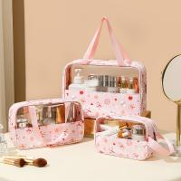China Travel Clear Cosmetic Bag with Zipper Closure and Your Customized Logo Design for sale