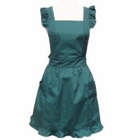 China Cute Lovely Retro Kitchen Cooking Ruffles Apron for Women Girls Customized Color for sale
