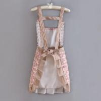 China Korea Home Kitchen Decoration Durable and Breathable Floral Ruffled Aprons for Women for sale