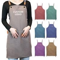 China Custom Logo Cross Back Cotton Apron for Kitchen Chef in Bulk Order Supply Purchase for sale