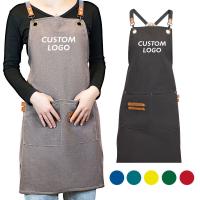 China Custom Logo Cross Back Cotton Apron for Kitchen Chef in Bulk Order Supply Purchase for sale