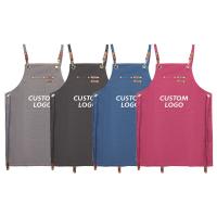China Custom Logo Cross Back Cotton Apron for Kitchen Chef in Bulk Order Supply Purchase for sale