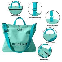 China Two Handles Large Capacity Reusable Cotton Shopping Bags Eco-Friendly Tote Canvas Bags for sale