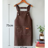 China Cotton Canvas Waterproof Chef Cooking Aprons for Cafe Restaurants Kitchen BBQ Apron Fabric for sale