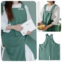 China Shopping for Custom Logo Kitchen Chef Cooking Coffee Restaurants Cross Back Cotton Apron for sale