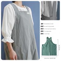 China Shopping for Custom Logo Kitchen Chef Cooking Coffee Restaurants Cross Back Cotton Apron for sale