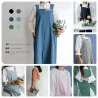 China Shopping for Custom Logo Kitchen Chef Cooking Coffee Restaurants Cross Back Cotton Apron for sale