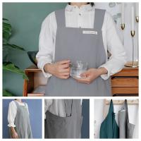 China Shopping for Custom Logo Kitchen Chef Cooking Coffee Restaurants Cross Back Cotton Apron for sale