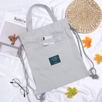 China Student Tutorial Handbag Custom Logo Canvas Backpack with Pull-Belt Closure and Dual- for sale