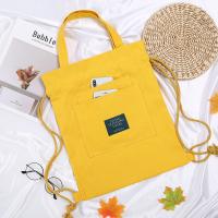China Student Tutorial Handbag Custom Logo Canvas Backpack with Pull-Belt Closure and Dual- for sale