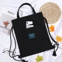China Student Tutorial Handbag Custom Logo Canvas Backpack with Pull-Belt Closure and Dual- for sale