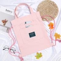 China Student Tutorial Handbag Custom Logo Canvas Backpack with Pull-Belt Closure and Dual- for sale