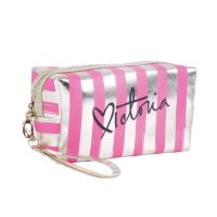 China Customizable Stripe Print Cosmetic Bag Newest Fashionable Style for Waterproof Travel for sale