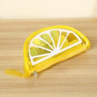 China Waterproof Zip Wash Bag Customized Large Capacity PVC Cosmetic Bag with Fruit Design for sale