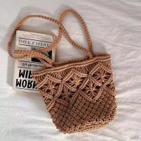China OEM/ODM Acceptable Crochet Shoulder Bag With Soft Shoulder Belt for Girl Women on Beach for sale