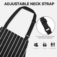 China Restaurant Bar Unisex Kitchen Stripes Apron with 2 Pockets and Advanced Embossed Design for sale