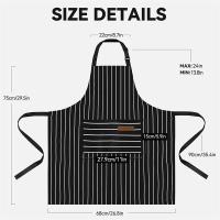 China Restaurant Bar Unisex Kitchen Stripes Apron with 2 Pockets and Advanced Embossed Design for sale