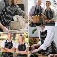 China Restaurant Bar Unisex Kitchen Stripes Apron with 2 Pockets and Advanced Embossed Design for sale