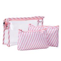 China Accepable OEM/ODM Fashionable PVC Three-Piece Transparent Storage Bag for Toiletries for sale
