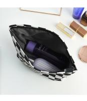 China Fashion Portable Wash Bag Customised Black and White Checkerboard Cosmetic Brush Bag for sale