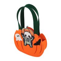 China Felt Pumpkin Shape Bag for Collecting Candy or Toys on Halloween Celebration for sale