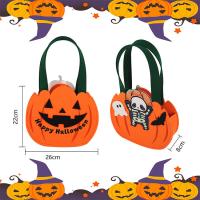 China Felt Pumpkin Shape Bag for Collecting Candy or Toys on Halloween Celebration for sale