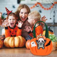 China Felt Pumpkin Shape Bag for Collecting Candy or Toys on Halloween Celebration for sale