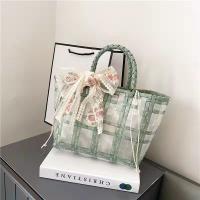 China Polyester Lining Pvc Woven Tote Jelly Bags for Women's Gifts and Weddings Ideal Choice for sale
