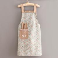 China Chefs Uniform Custom Print Logo Women Adjustable Cotton Polyester Bib Kitchen Apron for sale