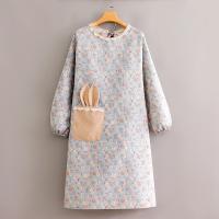 China Chefs Uniform Custom Print Logo Women Adjustable Cotton Polyester Bib Kitchen Apron for sale
