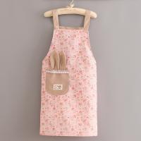 China Chefs Uniform Custom Print Logo Women Adjustable Cotton Polyester Bib Kitchen Apron for sale
