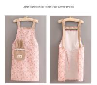 China Chefs Uniform Custom Print Logo Women Adjustable Cotton Polyester Bib Kitchen Apron for sale