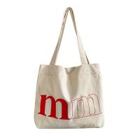 China Customized Logo Simple Casual Letter Canvas Bag for Spring Summer Green Shoulder Bag for sale