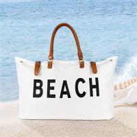 China Custom Canvas Tote Bag 2023 Design Large Beach Bag for Women Waterproof and Sand Proof for sale