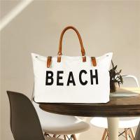 China Custom Canvas Tote Bag 2023 Design Large Beach Bag for Women Waterproof and Sand Proof for sale