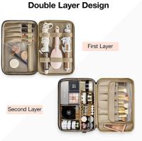 China Customised Waterproof Double Layer Women's Skincare Makeup Brush Divider Fashion Bag for sale