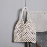 China Polyester Lining Material 2024 Hand Crocheted Large Shopping Beach Tote Bag for Women for sale