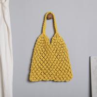 China Polyester Lining Material 2024 Hand Crocheted Large Shopping Beach Tote Bag for Women for sale