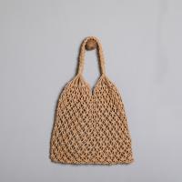 China Polyester Lining Material 2024 Hand Crocheted Large Shopping Beach Tote Bag for Women for sale