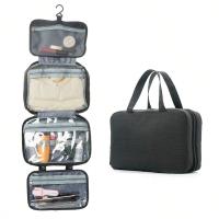 China Portable Polyester Four Fold Waterproof Travel Toiletry Bag for Customized Color Options for sale