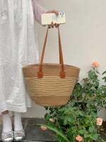 China Newest Fashionable Mexico French Basket Straw Weave Beach Bags 2024 Tote Bag for Women for sale