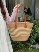 China Newest Fashionable Mexico French Basket Straw Weave Beach Bags 2024 Tote Bag for Women for sale