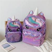 China Custom Logo Rainbow Glitter School Bags for Teenagers Girls Newest Fashionable Style for sale