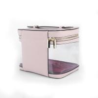 China Zipper Closure Large Clear PVC Travel Cosmetic Case with Custom Golden Double Zippers for sale