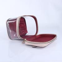 China Zipper Closure Large Clear PVC Travel Cosmetic Case with Custom Golden Double Zippers for sale