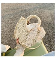 China Open Closure Customized Tote Bag for Summer Beach Rattan Shoulder Basket Straw Bag for sale