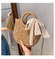 China Open Closure Customized Tote Bag for Summer Beach Rattan Shoulder Basket Straw Bag for sale