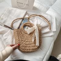 China Open Closure Customized Tote Bag for Summer Beach Rattan Shoulder Basket Straw Bag for sale