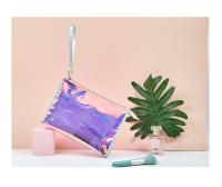 China Newest Fashionable Transparent Handheld Zipper Travel Cosmetic Bag with Custom Logo for sale